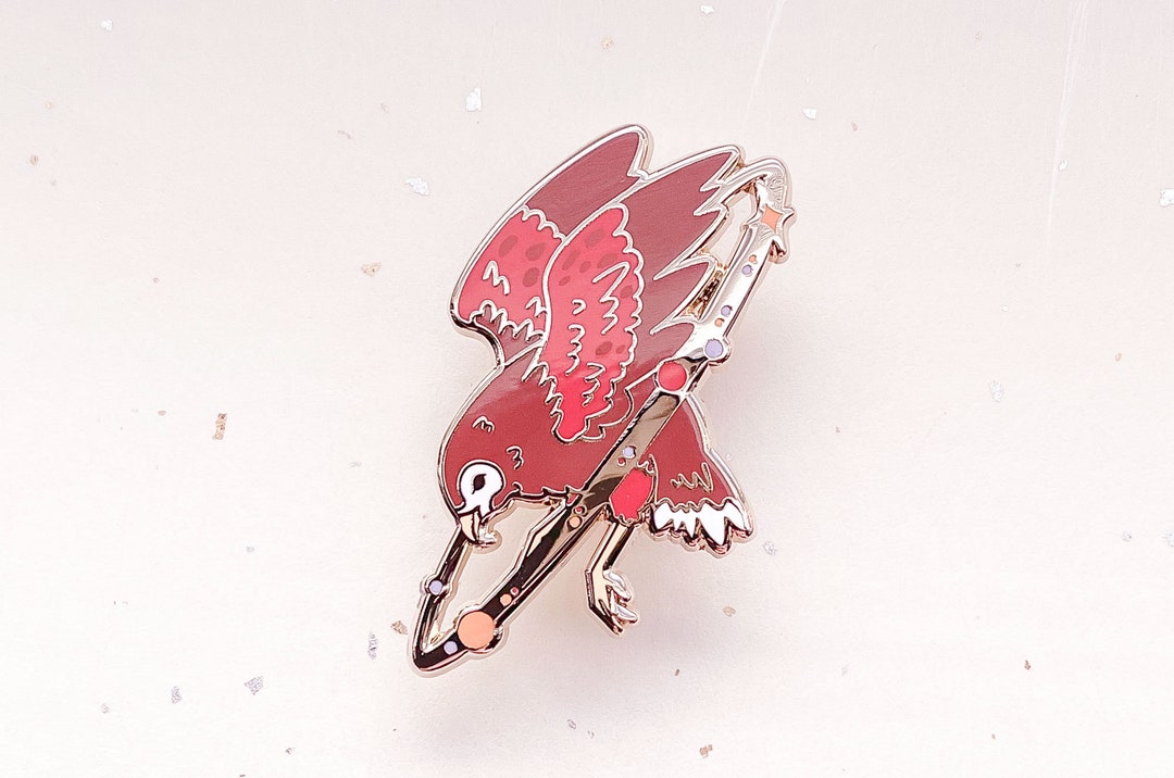 Cosmic Hawk Enamel Pin With Gold-plated Metal - Etsy