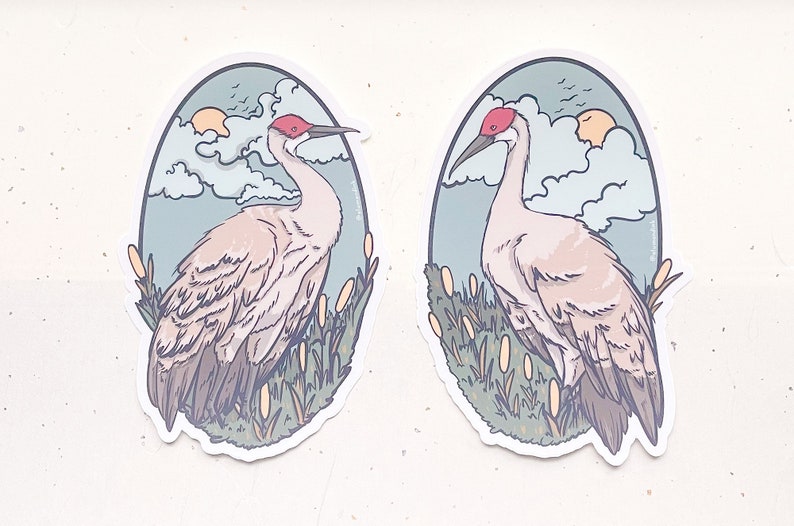 Sandhill Cranes Clear Vinyl Sticker Set - Etsy