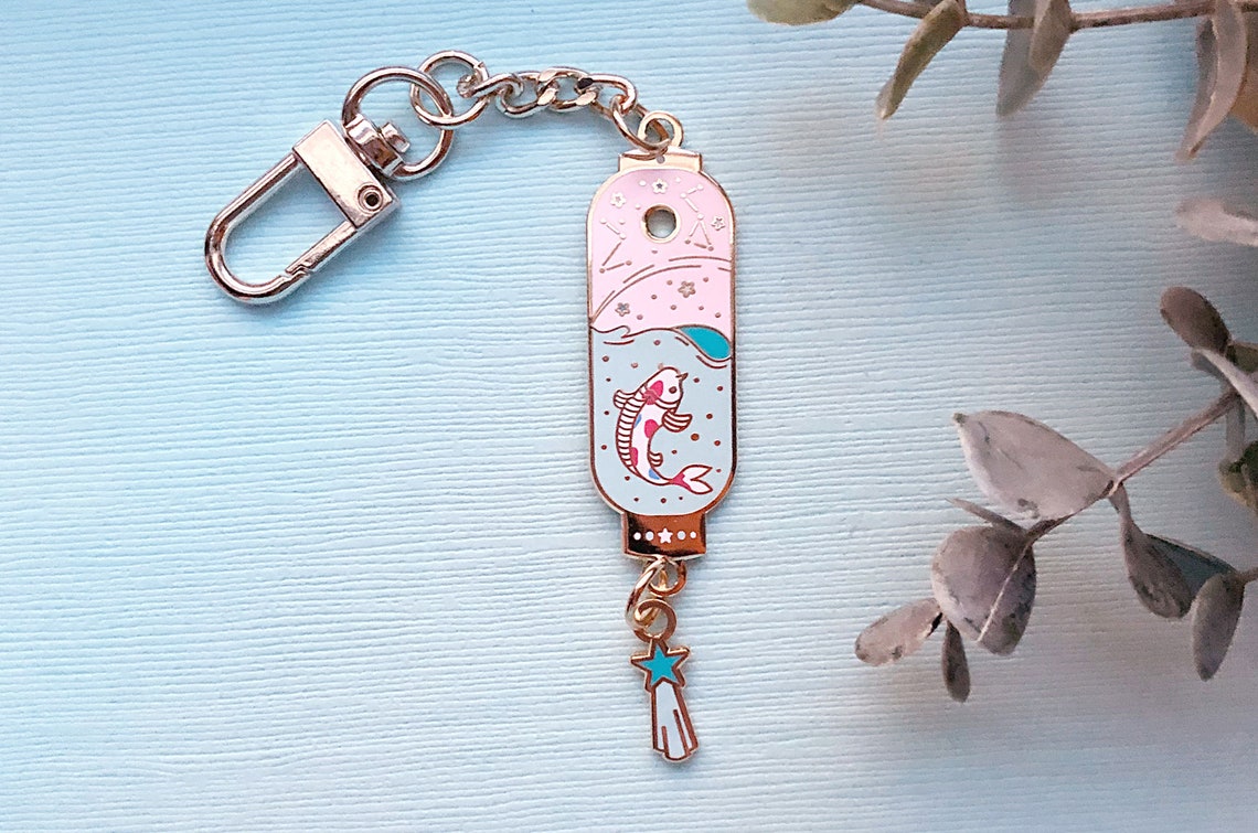 Starry Koi Lantern Keychain Charm - Etsy