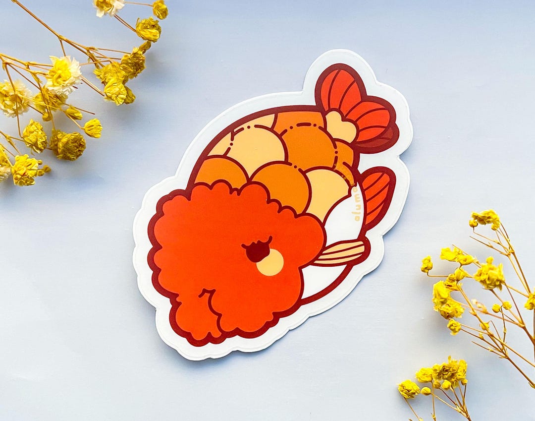 Cute Ranchu Goldfish Clear Vinyl Sticker - Etsy