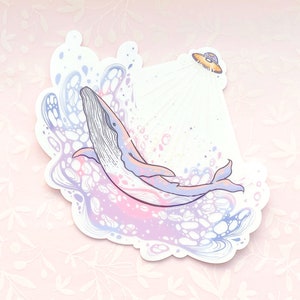 The Immaculate Abduction Original Whale Art Clear Vinyl Sticker - Etsy