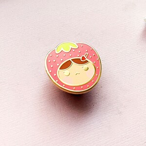Strawberry Girl Enamel Pin - Etsy