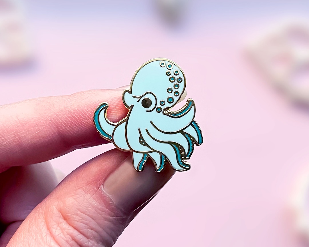 Chibi Octopus Enamel Pin - Etsy