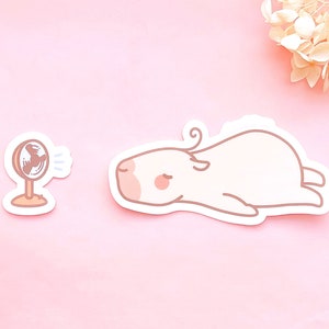 Curly the Capybara Lying Down on a Hot Day Clear Vinyl Sticker Set - Etsy