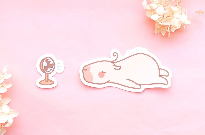 Curly the Capybara Lying Down on a Hot Day Clear Vinyl Sticker Set - Etsy