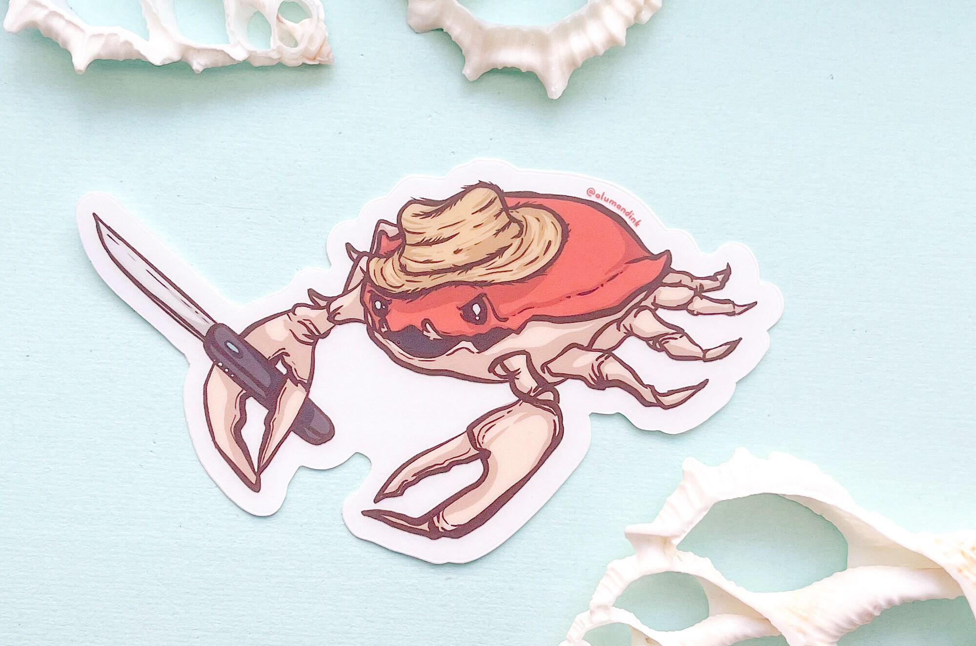 Stabby Crabby Clear Vinyl Sticker - Etsy