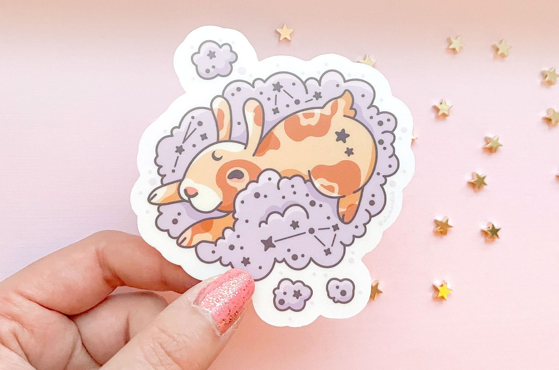 Stardust Bunny Clear Vinyl Sticker - Etsy