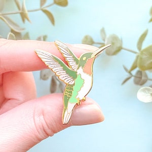 Ruby-throated Hummingbird Enamel Pin - Etsy