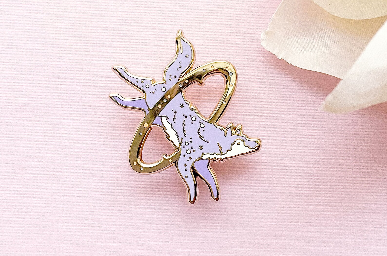 Cosmic Wolf Enamel Pin - Etsy