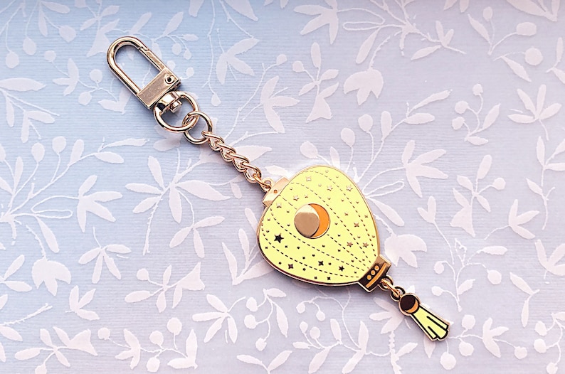 Green Stars and Moon Lantern Keychain Charm | Etsy