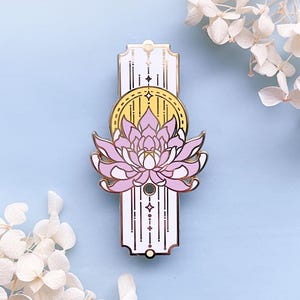 Sacred Lotus Sun and Star Pillar Enamel Pin - Etsy