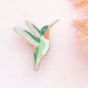 Ruby-throated Hummingbird Enamel Pin - Etsy