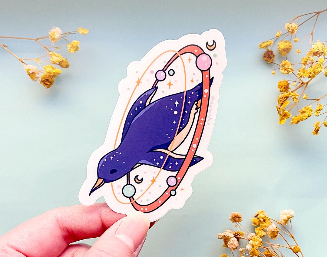 Cosmic Penguin Clear Vinyl Sticker - Etsy