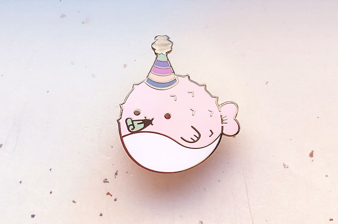 Party Puffer Enamel Pin - Etsy