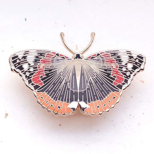 Red Admiral Butterfly Enamel Pin | Etsy