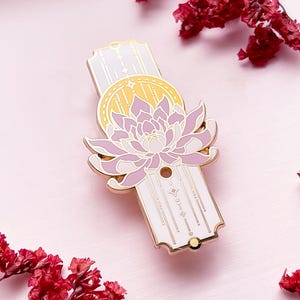 Sacred Lotus Sun and Star Pillar Enamel Pin - Etsy