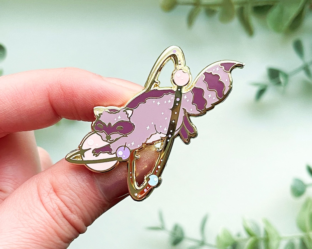 Cosmic Raccoon Enamel Pin - Etsy