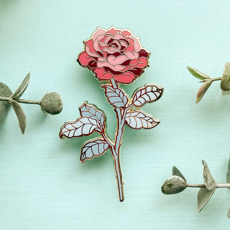 Enamel Rose - Etsy