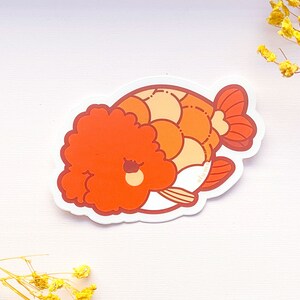 Cute Ranchu Goldfish Clear Vinyl Sticker - Etsy