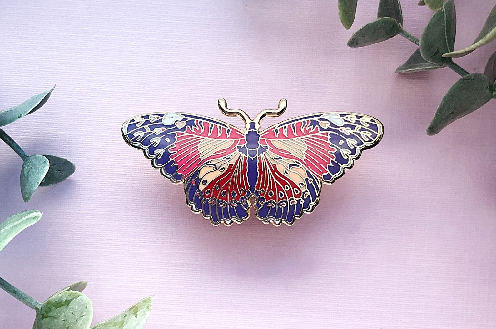 Red Lacewing Butterfly Enamel Pin - Etsy