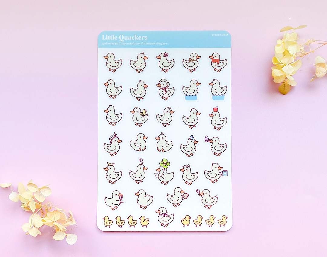 Little Quackers Ducks and Ducklings Clear Vinyl Sticker Sheet - Etsy
