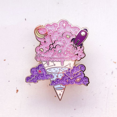 Space Ice Cream Cone Enamel Pin | Etsy