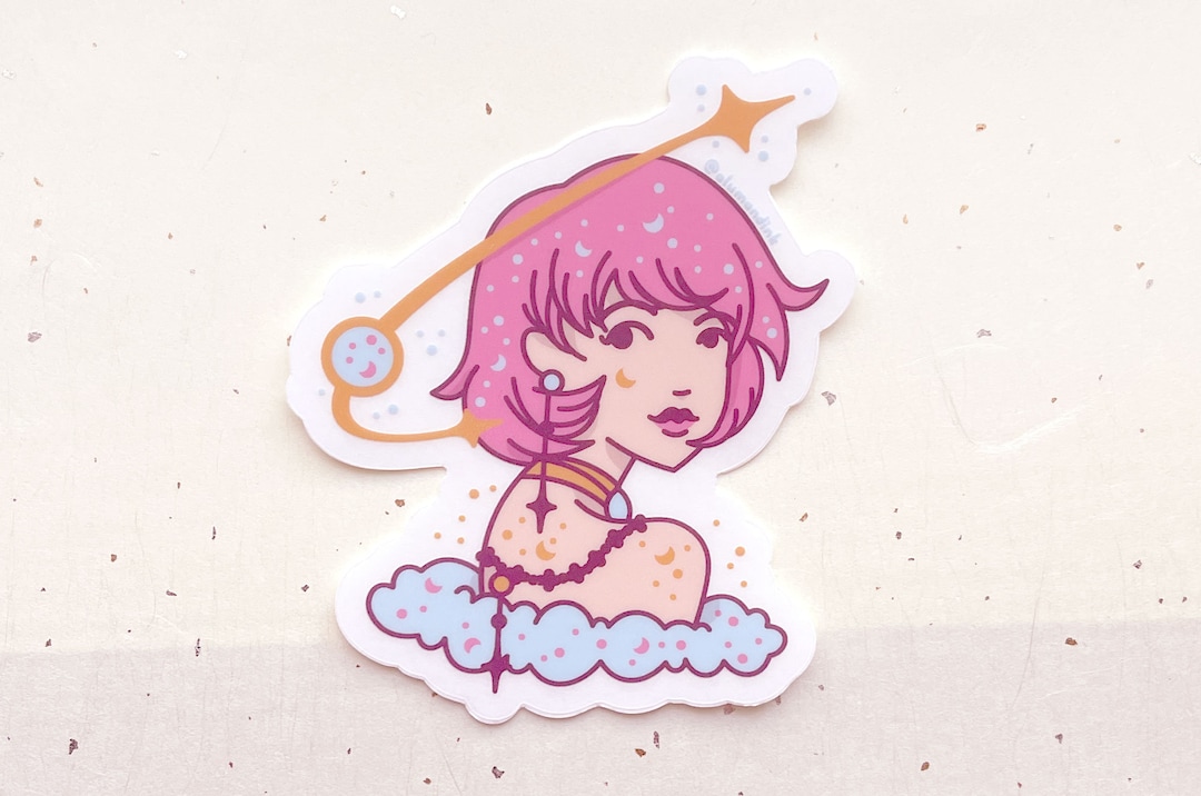 Aquamarine March Star Witch Clear Vinyl Sticker - Etsy