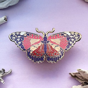Red Lacewing Butterfly Enamel Pin - Etsy