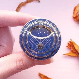 Blue Mini Planisphere Spinning Enamel Pin - Etsy