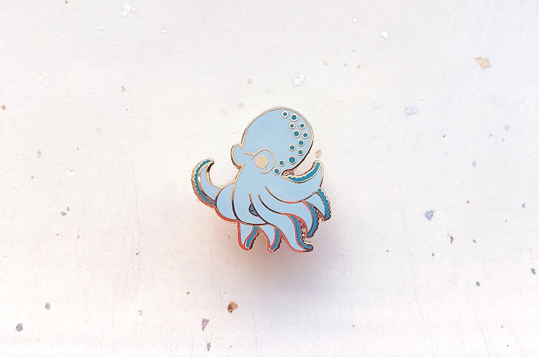 Chibi Octopus Enamel Pin - Etsy