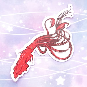 Giant Squid Clear Vinyl Sticker - Etsy
