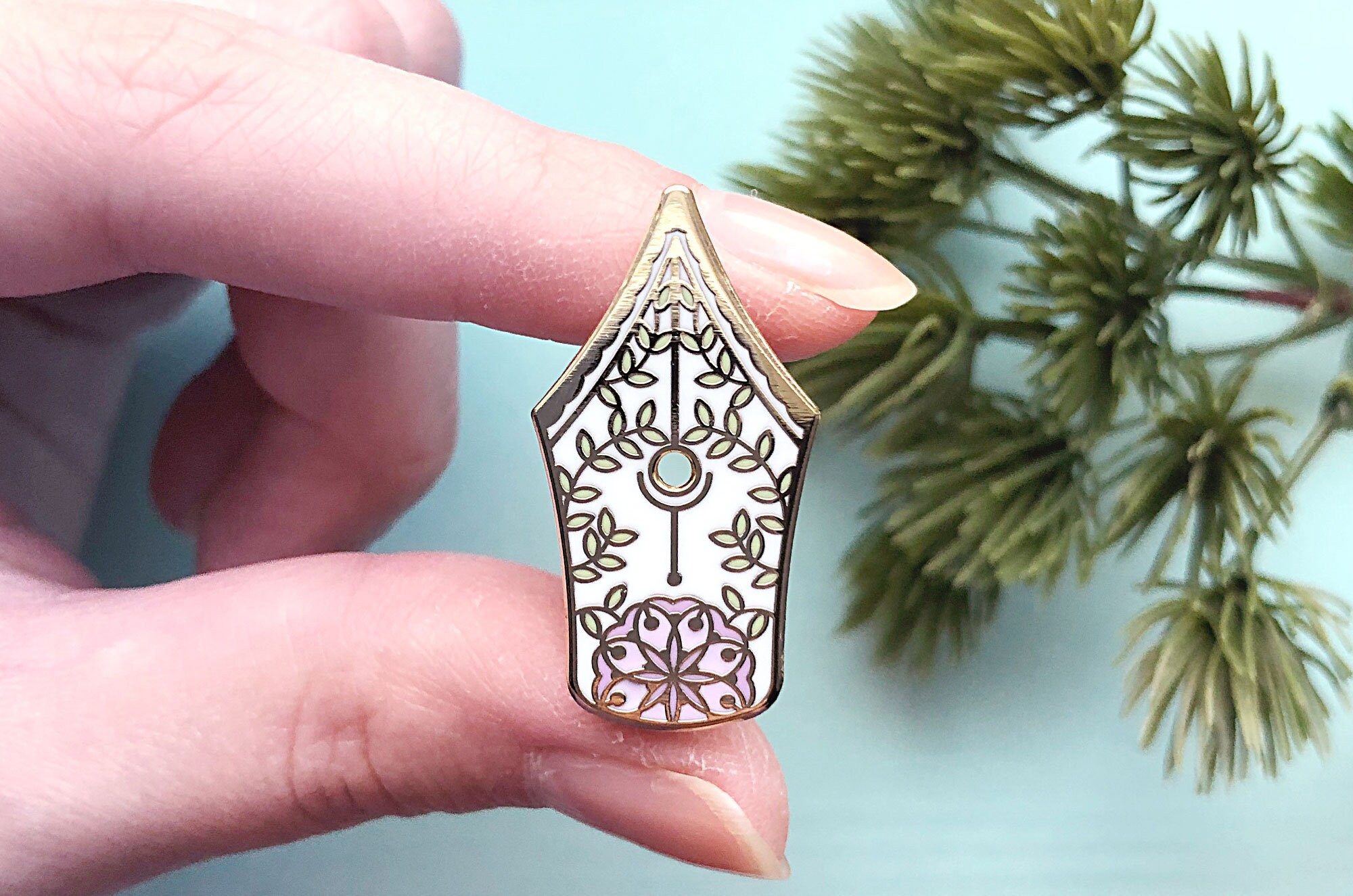 Floral Fountain Pen Enamel Pin - Etsy Canada