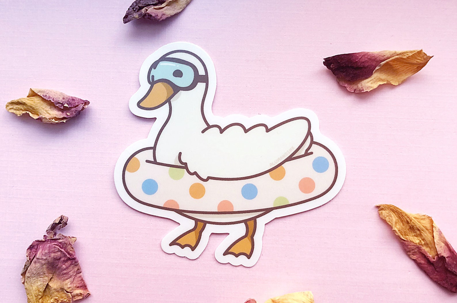Duck Swimmer Clear Vinyl Sticker - Etsy