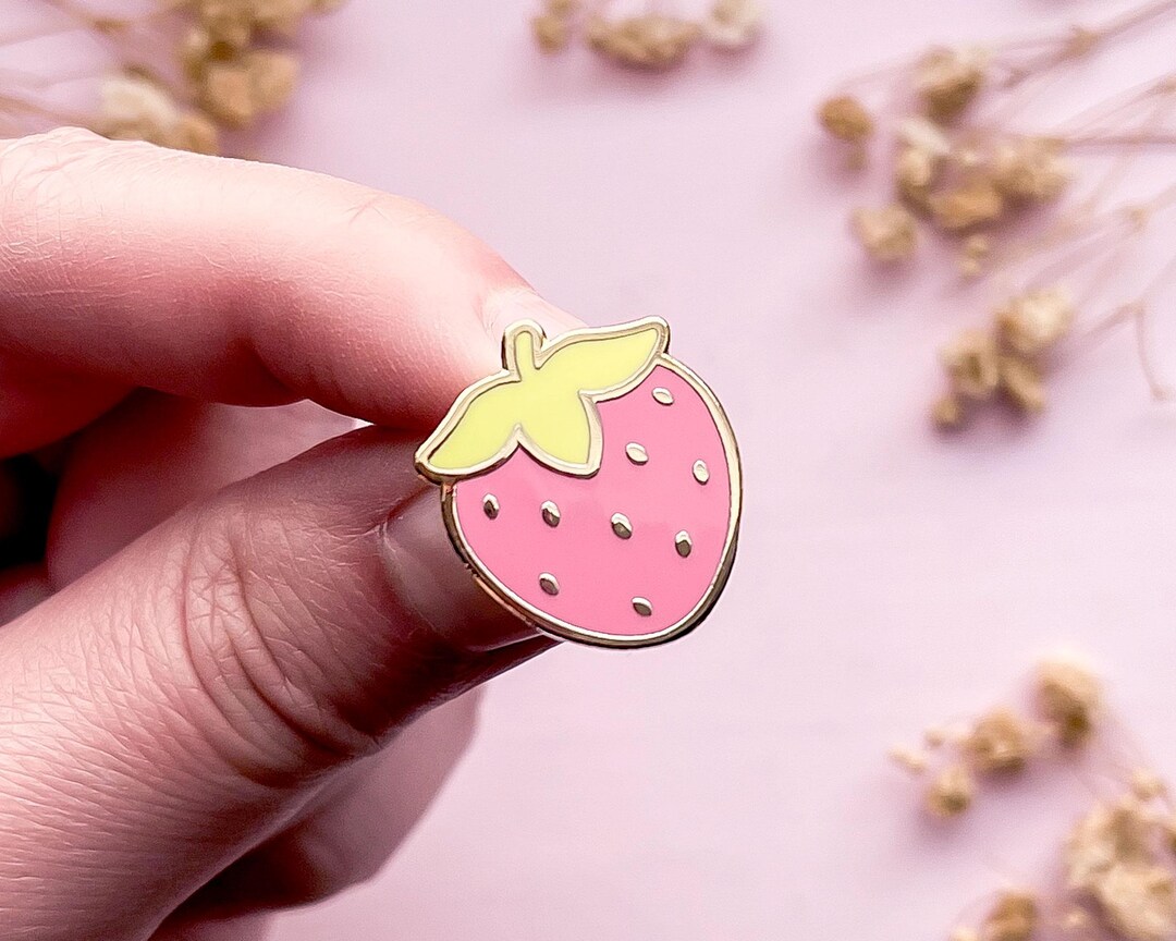 Mini Cute Strawberry Berry Fruit Enamel Pin - Etsy