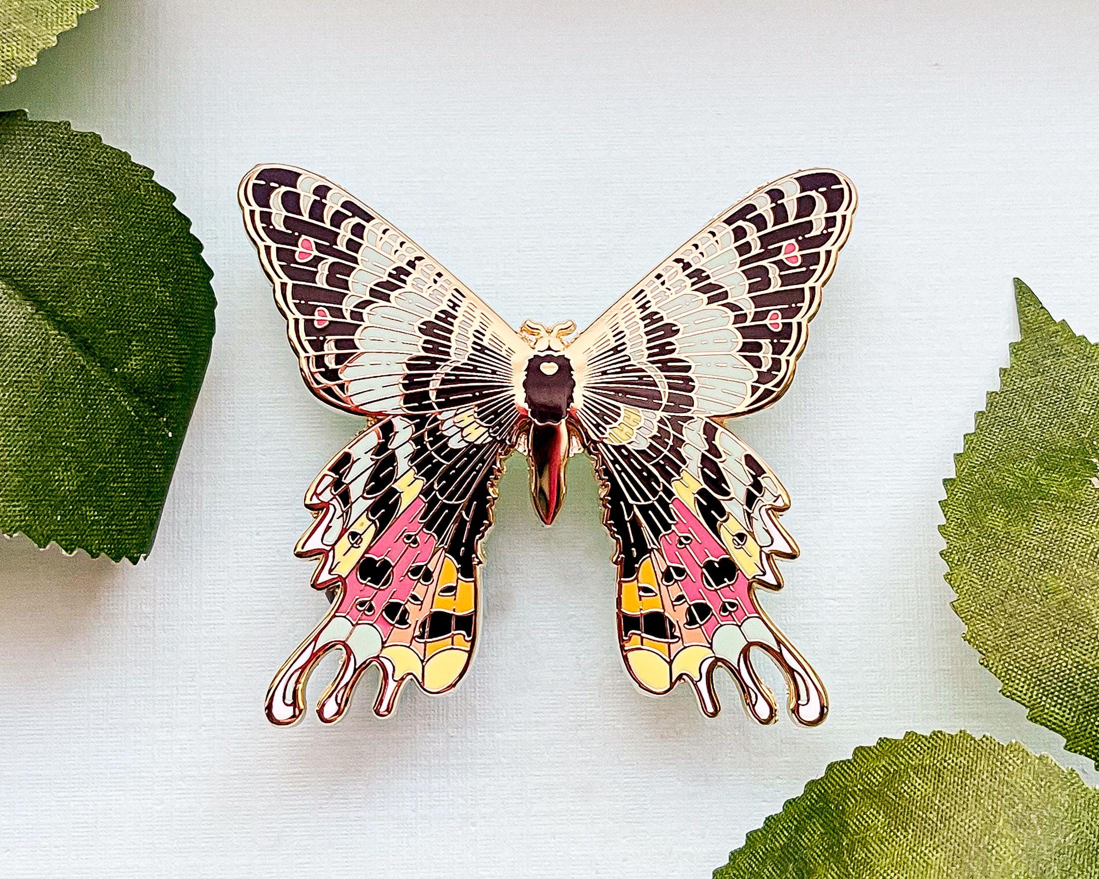 Madagascan Sunset Moth Enamel Pin - Etsy