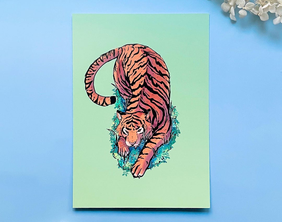 Prowling Sumatran Tiger Art Print - Etsy