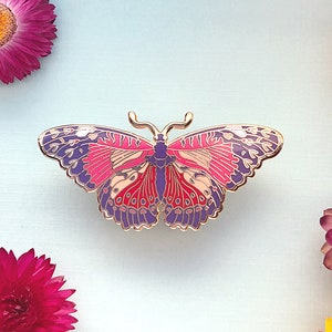Red Lacewing Butterfly Enamel Pin - Etsy