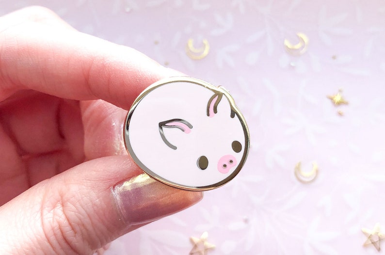 Pig Bun Enamel Pin | Etsy