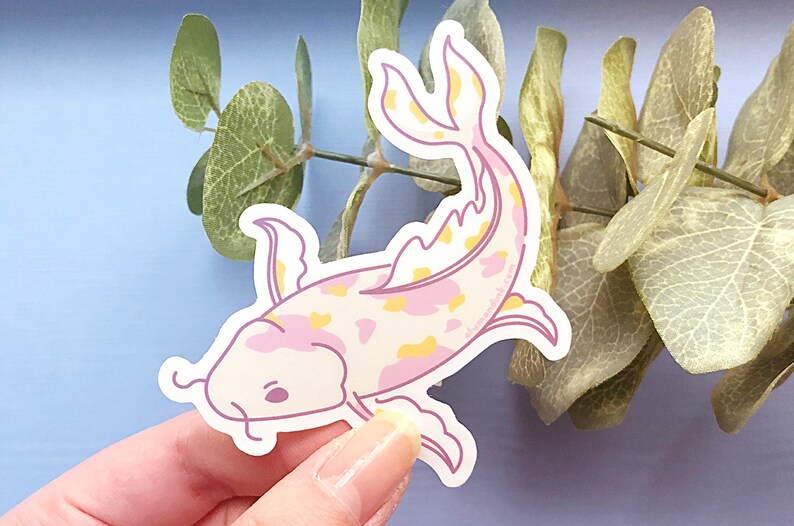 Pastel Koi Fish Vinyl Sticker - Etsy