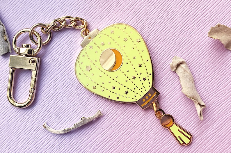 Green Stars and Moon Lantern Keychain Charm | Etsy