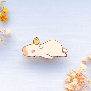 Curly the Capybara Lying Down Enamel Pin - Etsy