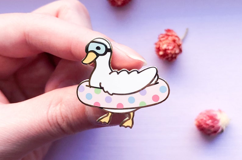 Duck Swimmer Enamel Pin | Etsy