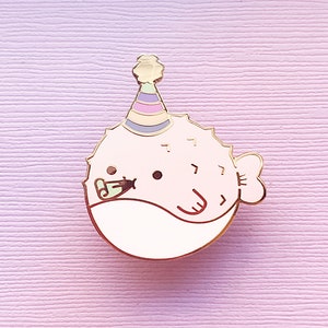 Party Puffer Enamel Pin - Etsy