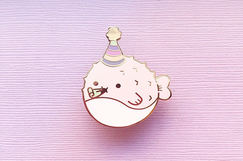 Party Puffer Enamel Pin - Etsy