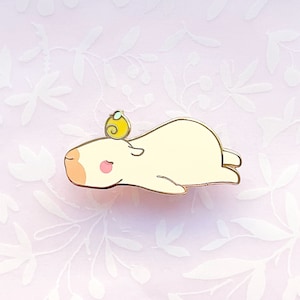 Curly the Capybara Lying Down Enamel Pin - Etsy