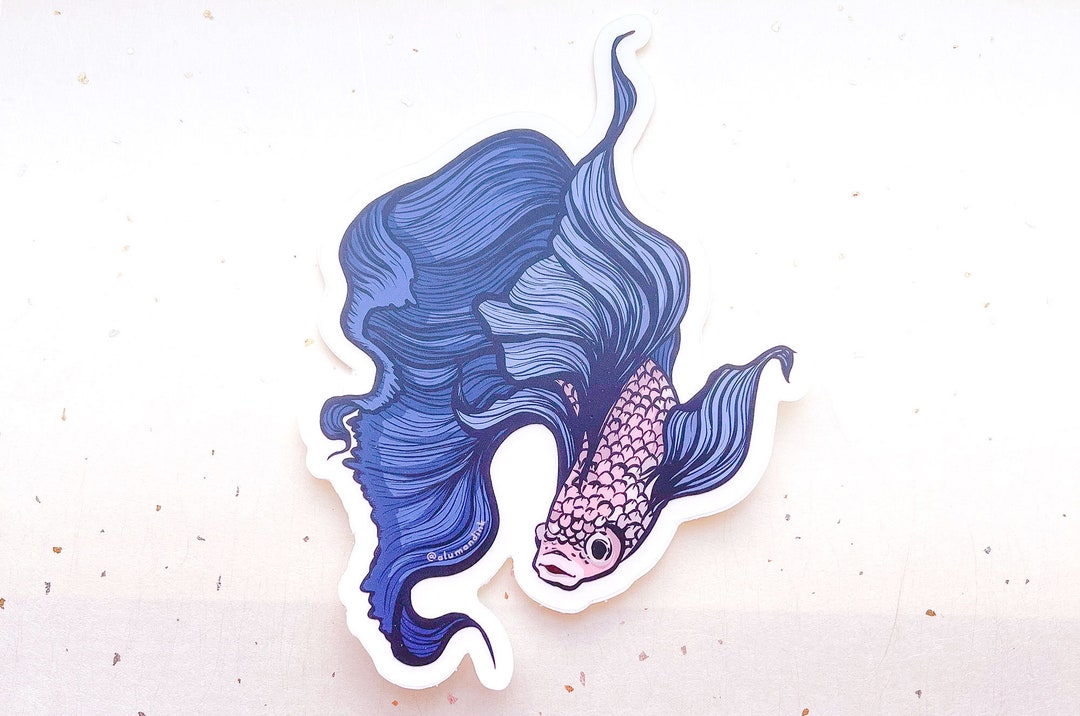 Betta Fish Clear Vinyl Sticker - Etsy