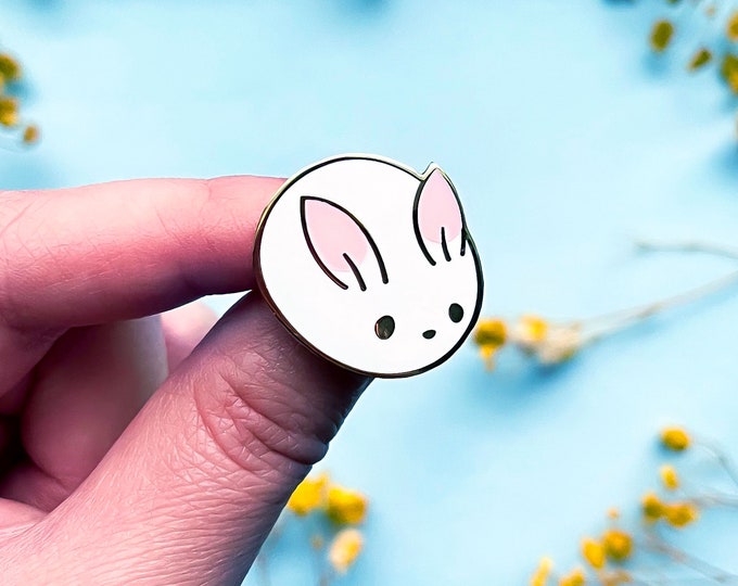 Bunny Bun Enamel Pin - Etsy