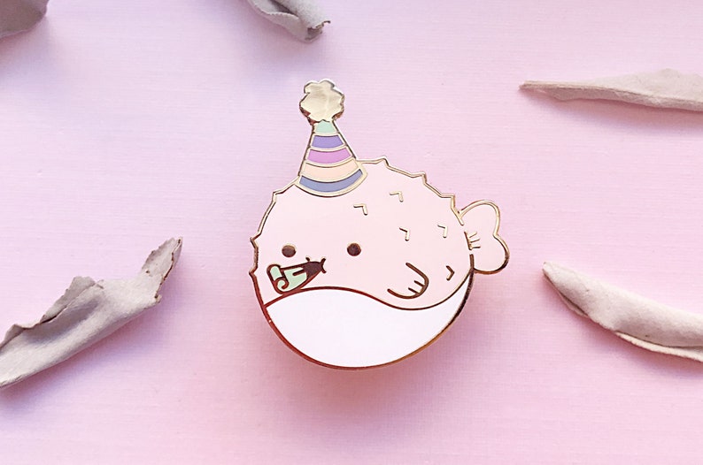 Party Puffer Enamel Pin | Etsy