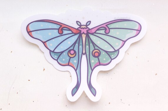Moon Moth Clear Vinyl Sticker | Etsy