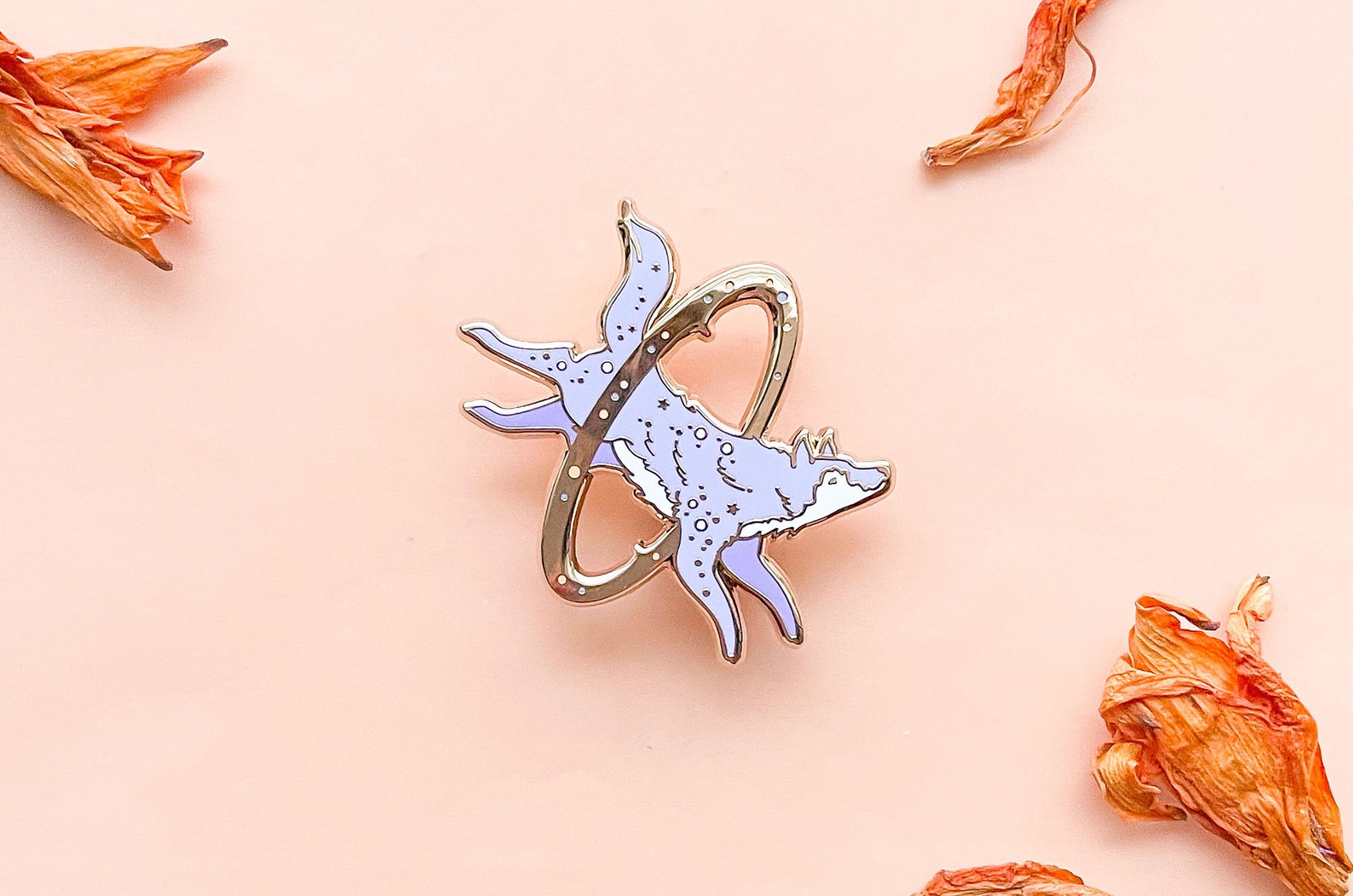 Cosmic Wolf Enamel Pin - Etsy